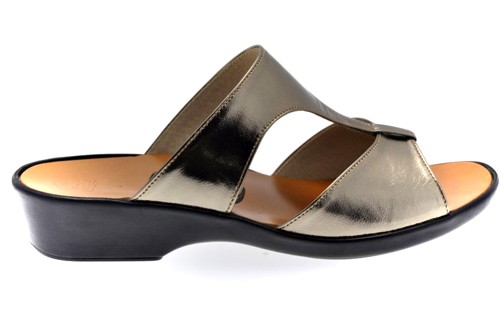 Mule Compensée Solange Platine - Réf. 001*01*01*01 - Chaussures Femme ...