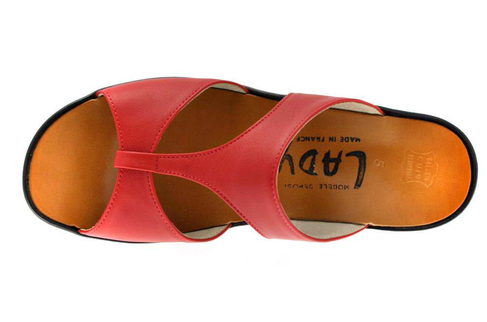 Mule Compensée Solange Rouge - Réf. 001*01*01*01 - Chaussures Femme ...