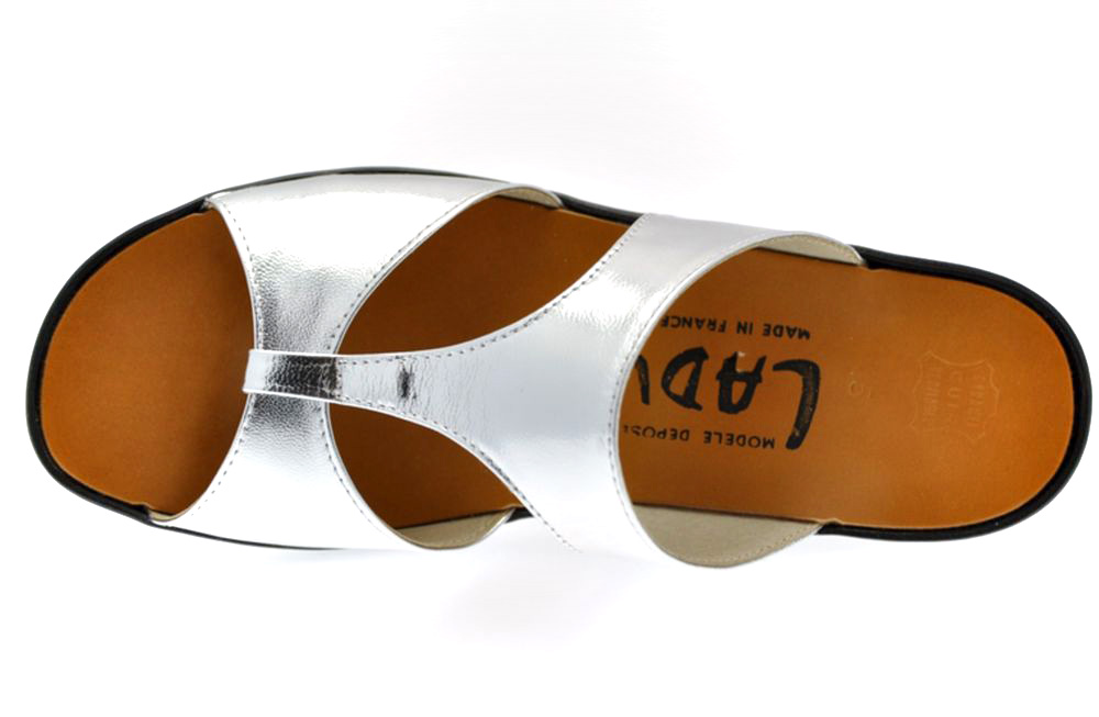 Mule Compensée Solange Argent - Réf. 001*01*01*01 - Chaussures Femme ...